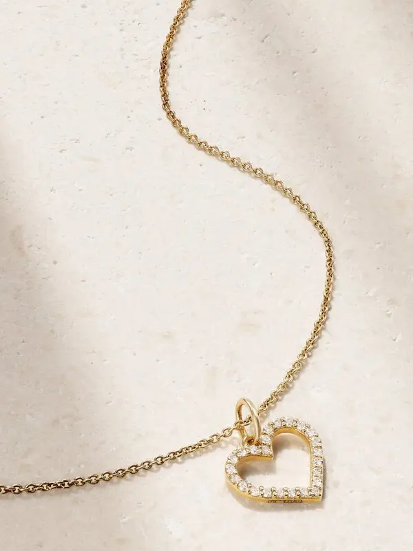 SYDNEY EVAN Open Heart Diamond Necklace - Gold