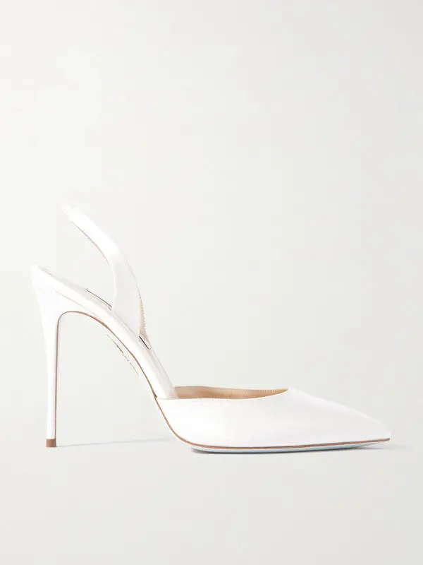 AQUAZZURA So Nude 105 Satin Slingback Pumps