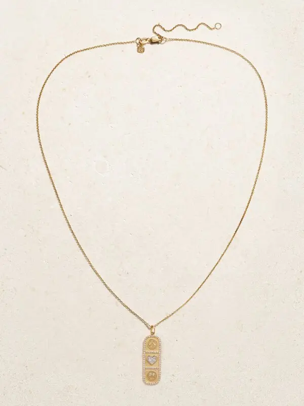 SYDNEY EVAN 14 Karat Yellow Diamond Charm Necklace