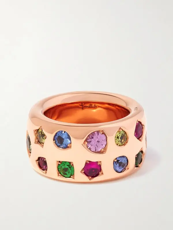 Pomellato Maxi Iconica 18-karat Rose Multi-stone Ring
