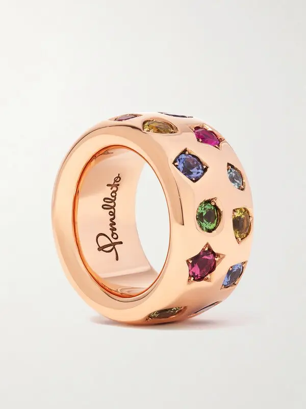 Pomellato Maxi Iconica 18-karat Rose Multi-stone Ring