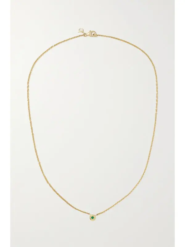 OCTAVIA ELIZABETH Nesting Gem 18-karat Recycled Gold Emerald Necklace