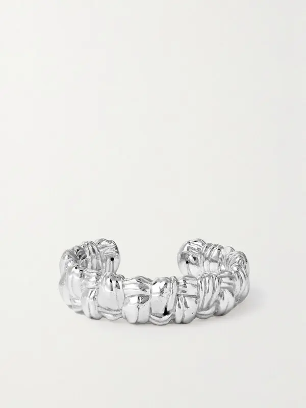 Bottega Veneta Intrecciato Cuff - Silver
