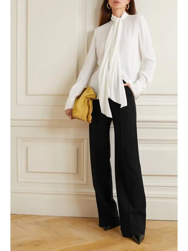 Another Tomorrow Stretch-merino Wool Wide-leg Pants