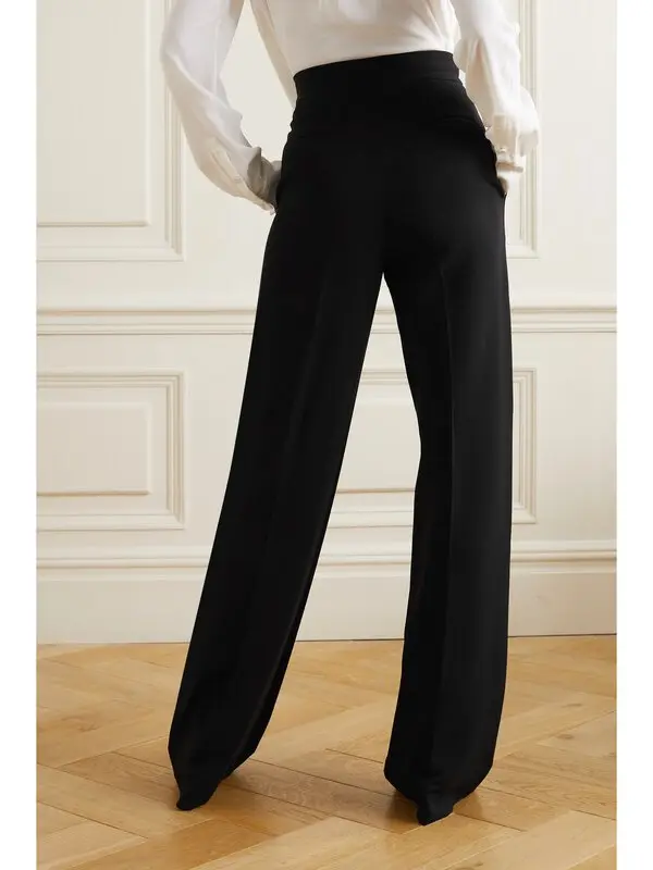 Another Tomorrow Stretch-merino Wool Wide-leg Pants