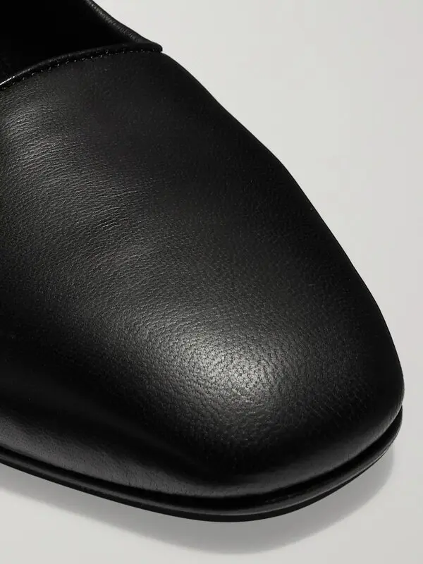 THE ROW Ava Leather Mary Jane Ballet Flats - Black
