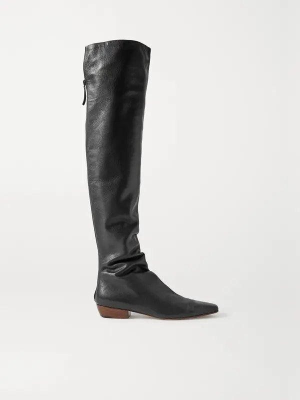 THE ROW Slouchy Leather Knee Boots