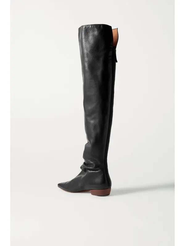 THE ROW Slouchy Leather Knee Boots