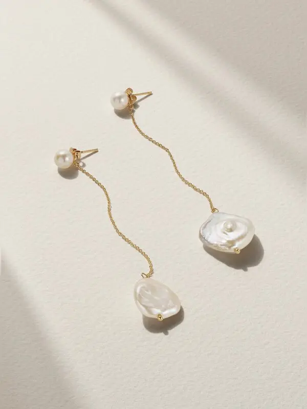 Mateo Duality 14-karat Gold Pearl Drop Earrings - Neutrals