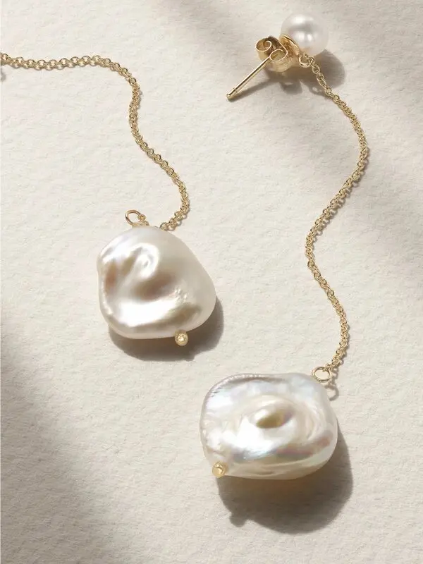 Mateo Duality 14-karat Gold Pearl Drop Earrings