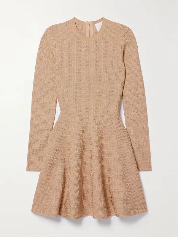 Givenchy Jacquard-knit Mini Dress - Brown