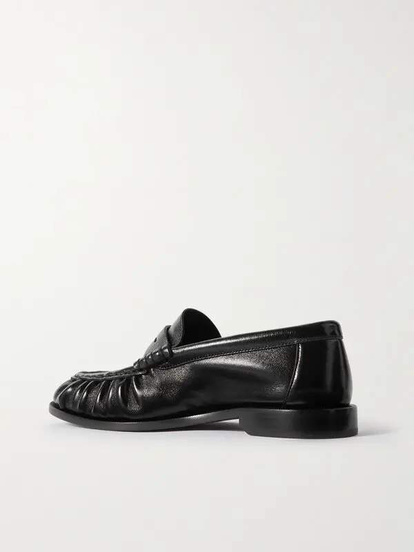 Saint Laurent Le Loafer Cassandre-embellished Leather Loafers