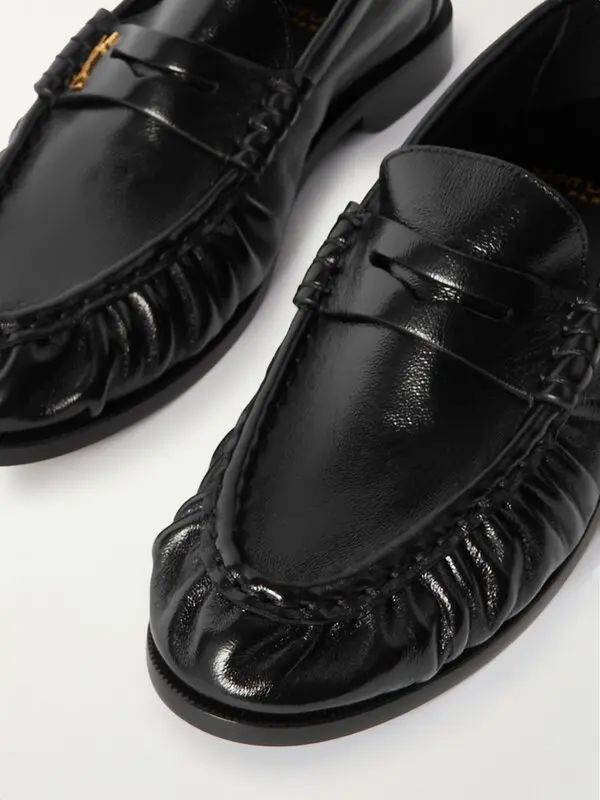 Saint Laurent Le Loafer Cassandre-embellished Leather Loafers