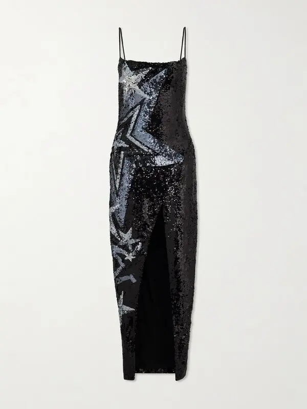 Balmain Sequined Tulle Gown - Black
