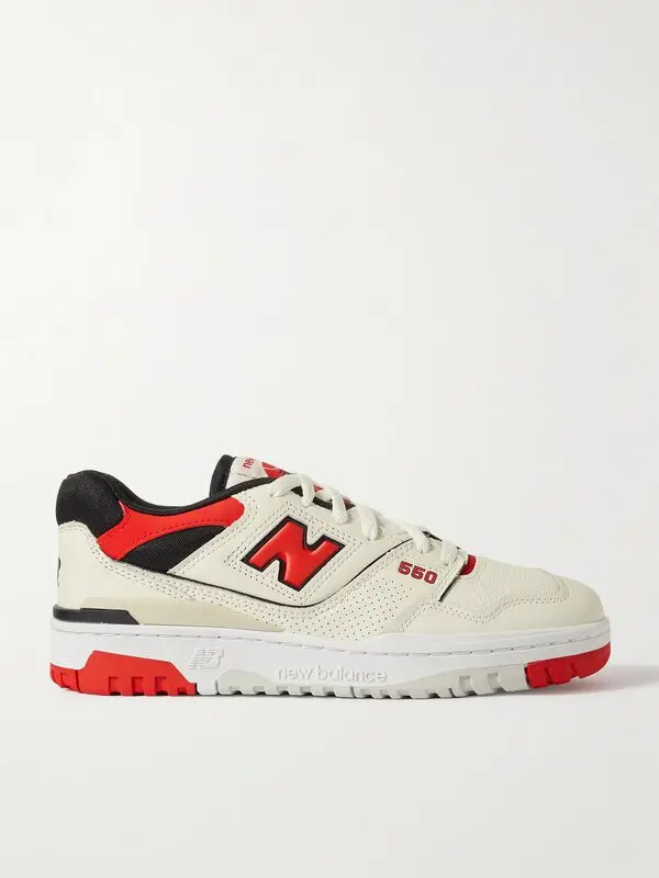 NEW BALANCE 550 Leather And Mesh Sneakers - White
