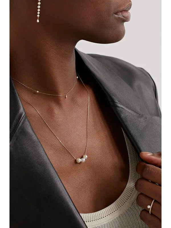 Mizuki 14 Karat Gold And Pearl Necklace