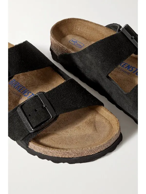 BIRKENSTOCK Arizona Suede Sandals - Black