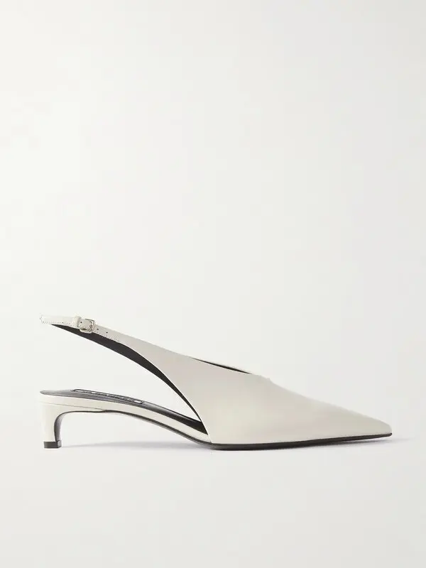JIL SANDER Leather Slingback Pumps - Neutrals