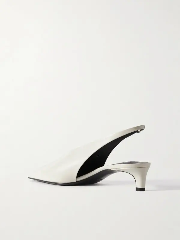 JIL SANDER Leather Slingback Pumps - Neutrals