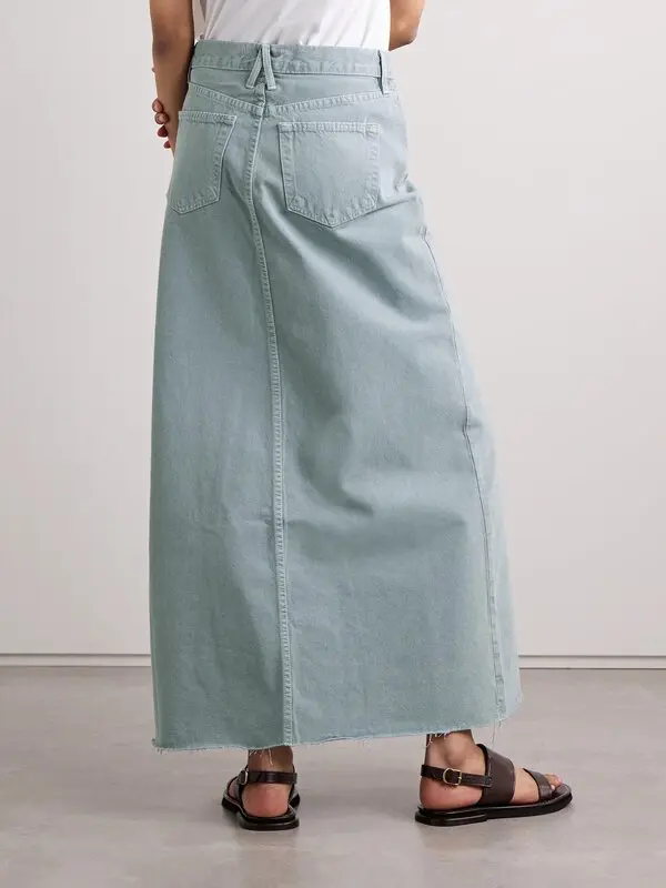 SLVRLAKE Frayed Denim Maxi Skirt