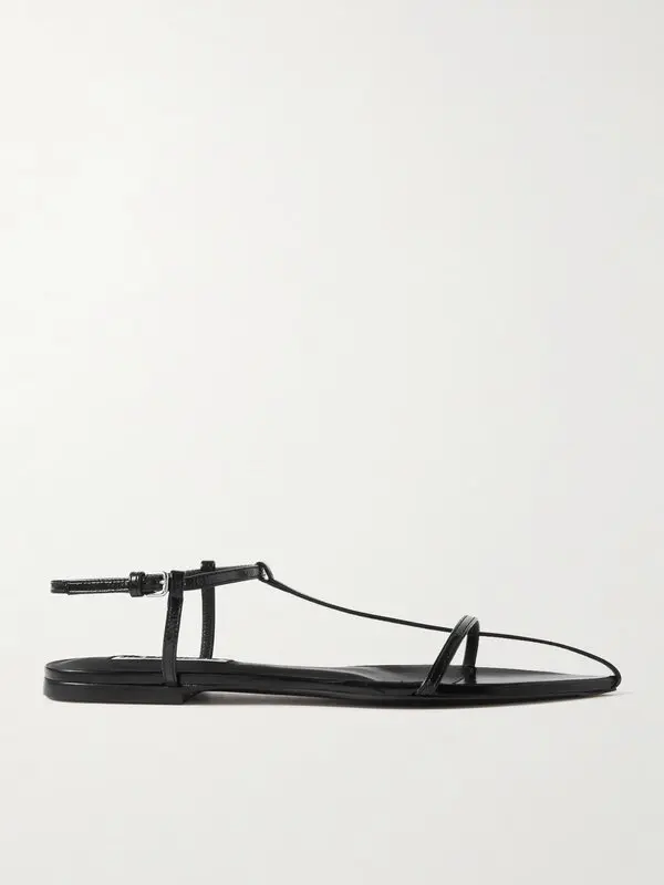 JIL SANDER Leather Point-toe Sandals - Black