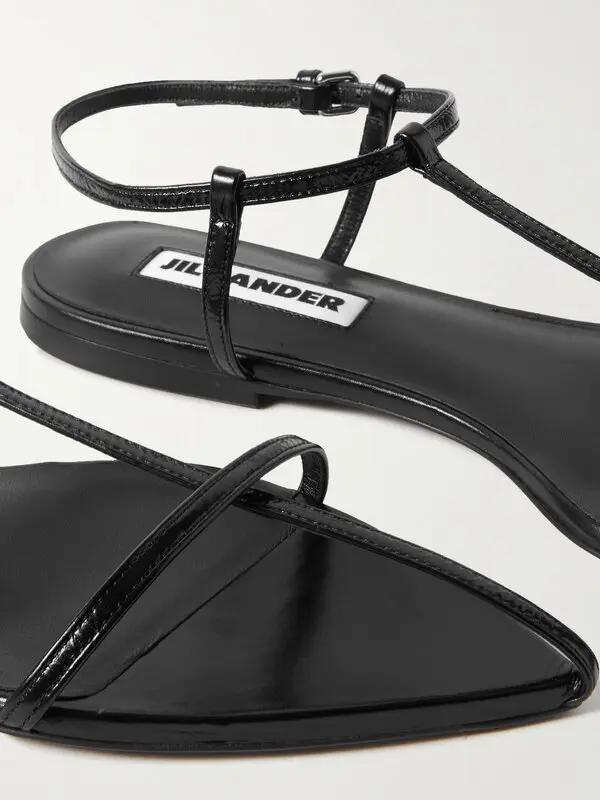 JIL SANDER Leather Point-toe Sandals - Black