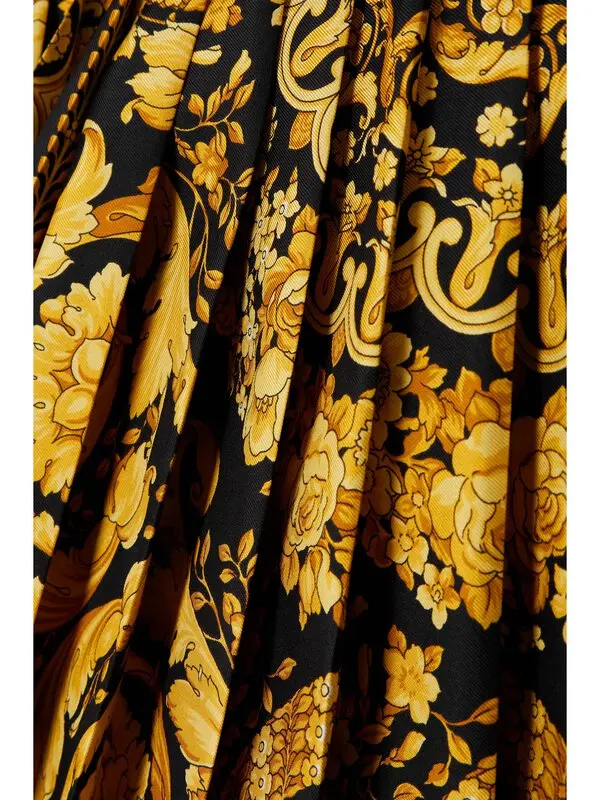Versace Pleated Printed Silk-twill Mini Skirt