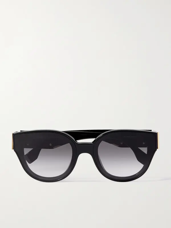 Fendi First D-frame Embellished Acetate Sunglasses - Black