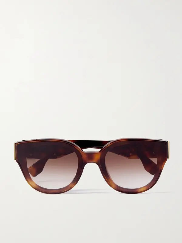 Fendi First D-frame Embellished Tortoiseshell Acetate Sunglasses - Brown