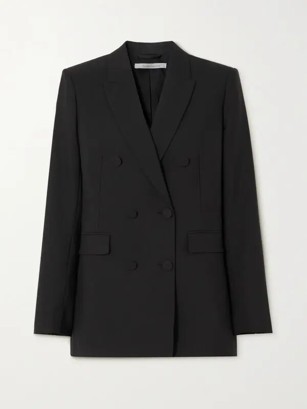 Another Tomorrow Double-breasted Merino Wool Jacket