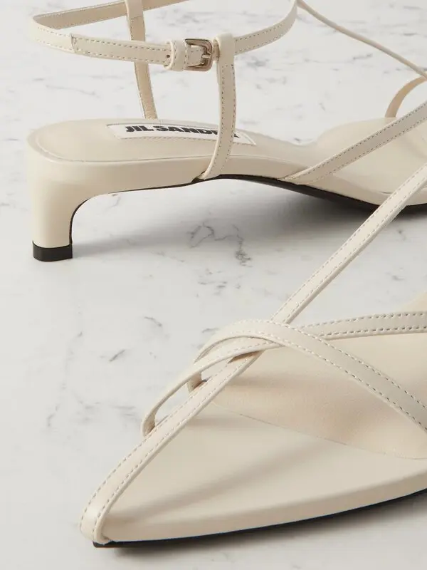 JIL SANDER Leather Slingback Sandals - Neutrals
