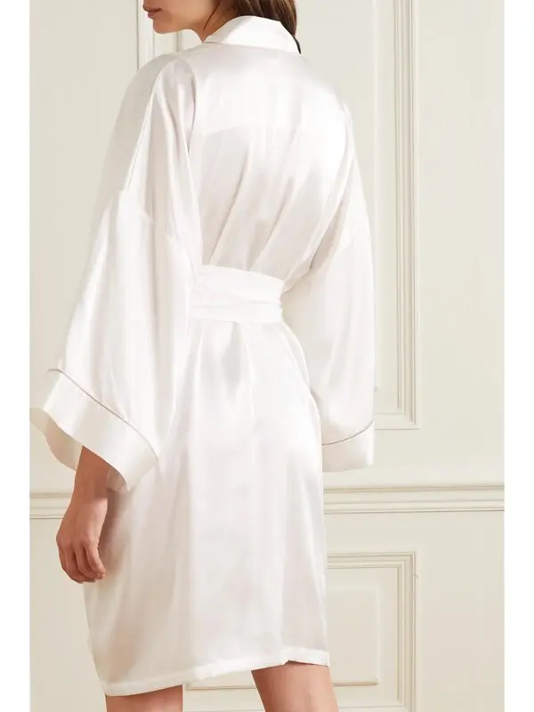 Olivia Von Halle Mimi Silk-satin Robe - Neutrals