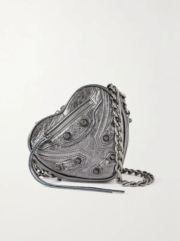 Balenciaga Le Cagole Heart Mini Shoulder Bag - Silver