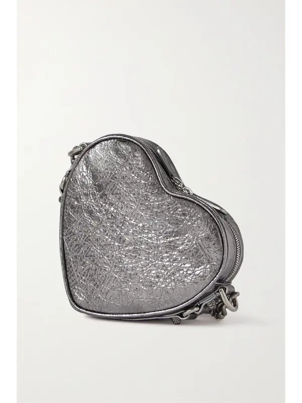 Balenciaga Le Cagole Heart Mini Shoulder Bag - Silver