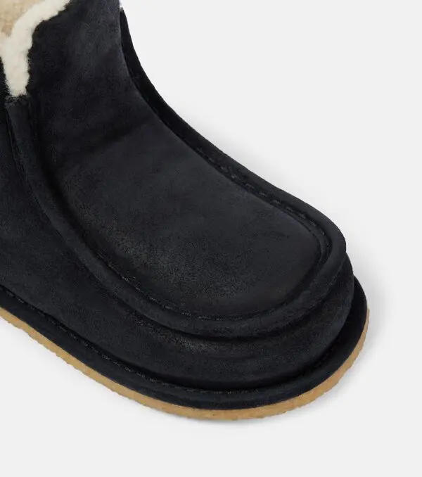 JW Anderson Shearling-lined Leather Ankle Boots - Black