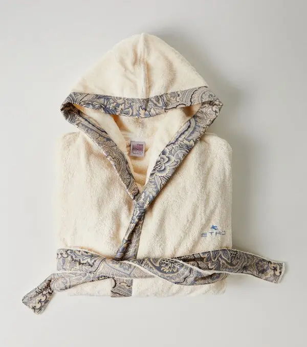 Etro Bloom Cotton Terry Bathrobe - Blue
