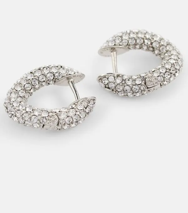 Balenciaga Crystal Embellished Hoop Earrings