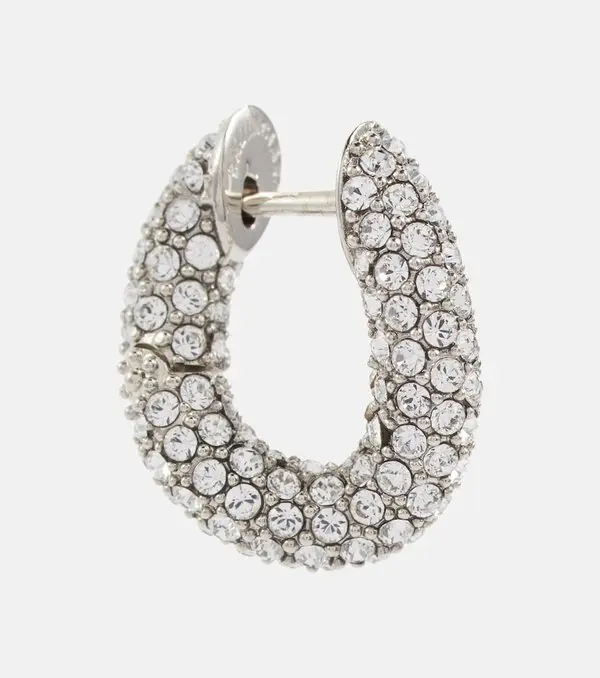 Balenciaga Crystal Embellished Hoop Earrings