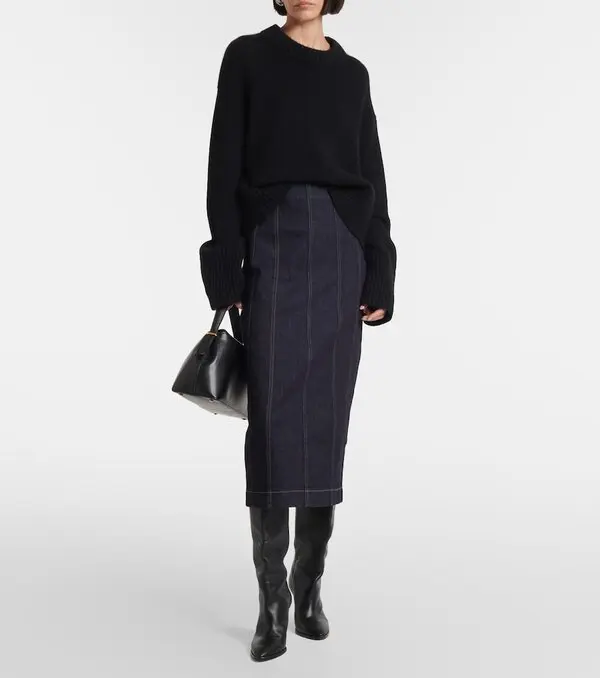 Veronica Beard Fiona Denim Maxi Skirt