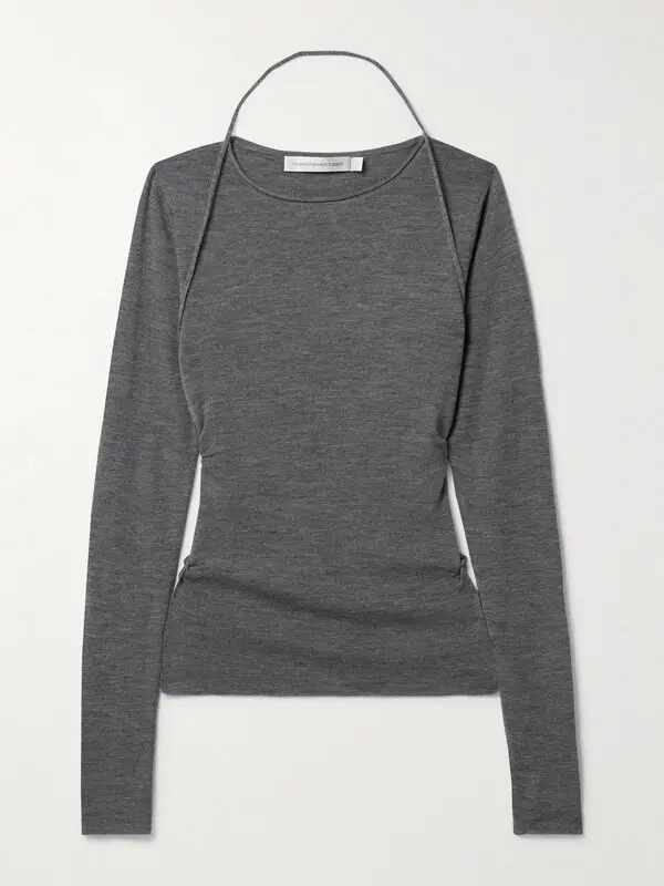 Christopher Esber Cut Out Wool-jersey Top - Gray