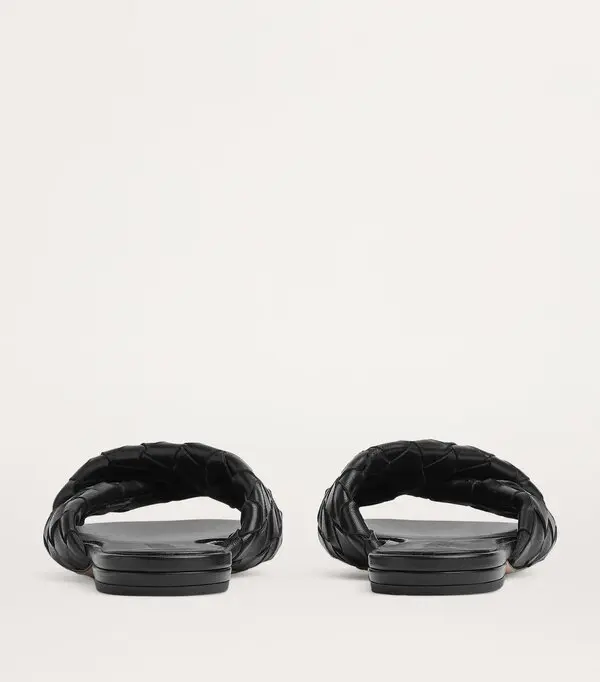 Bottega Veneta Lambskin Intrecciato Mules - Black