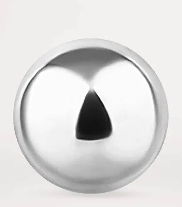 MARIA TASH Gold Ball Threaded Stud Earring - White
