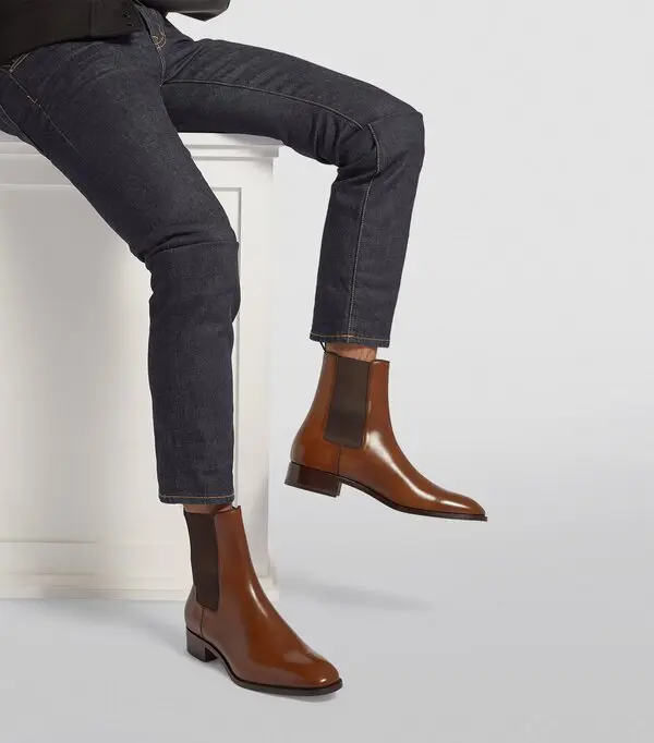 CHRISTIAN LOUBOUTIN Samson Leather Chelsea Boots - Brown