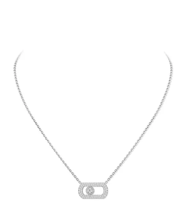 Messika So Move White Gold And Diamond Pavé Necklace - Silver