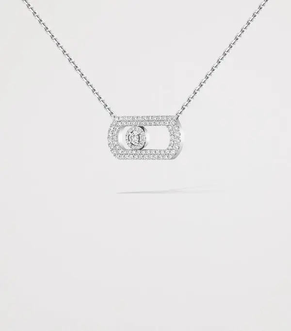 Messika So Move White Gold And Diamond Pavé Necklace