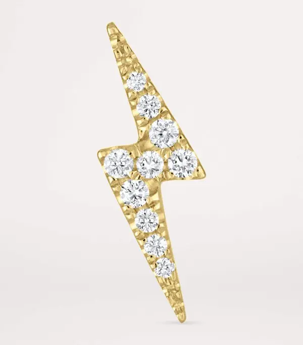 MARIA TASH Yellow And Diamond Lightning Bolt Threaded Earring - Gold
