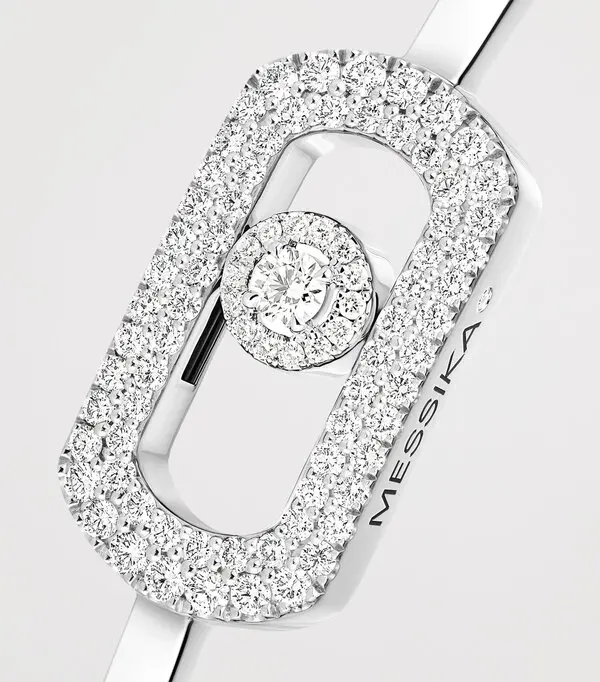 Messika 18k White Gold Diamond Pavé Bangle - Silver