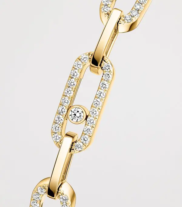 Messika Move Link Yellow And Diamond Bracelet - Gold