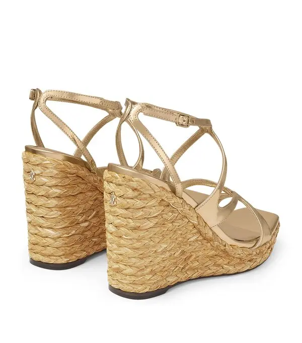 JIMMY CHOO Ayla Wedge Sandals - Gold