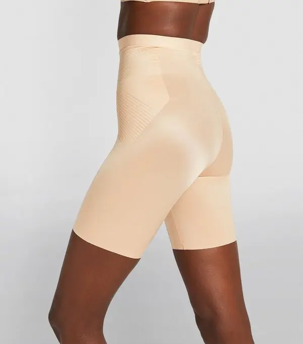 Spanx Shape Invisible High-waist Mid-thigh Shorts Medium Control